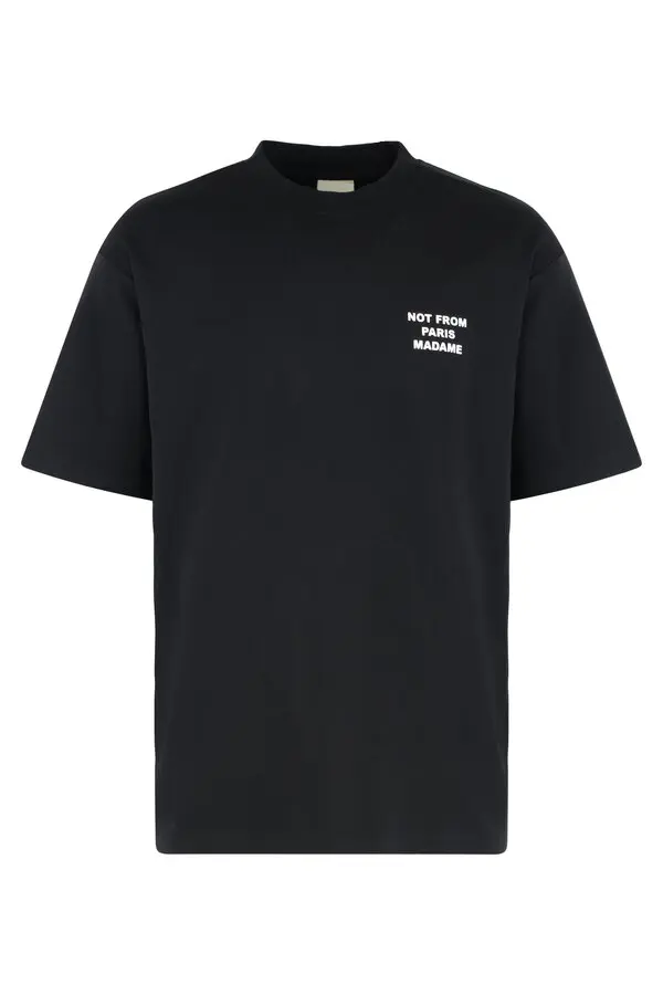 Drole De Monsieur Slogan Regular Fit T-shirt - Black