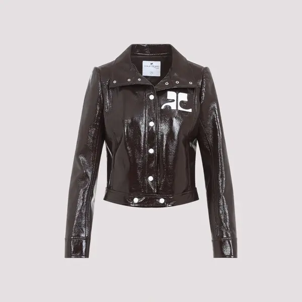 COURREGES Vinyl Mini Jacket - Brown