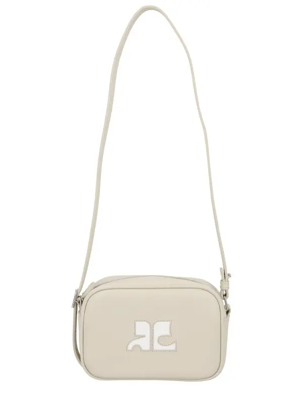 COURREGES Reedition Leather Camera Bag - Beige