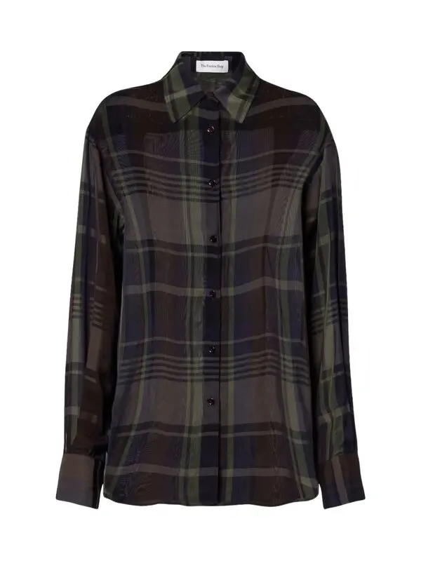 THE FRANKIE SHOP Translucent Plaid Long Sleeve Shirt