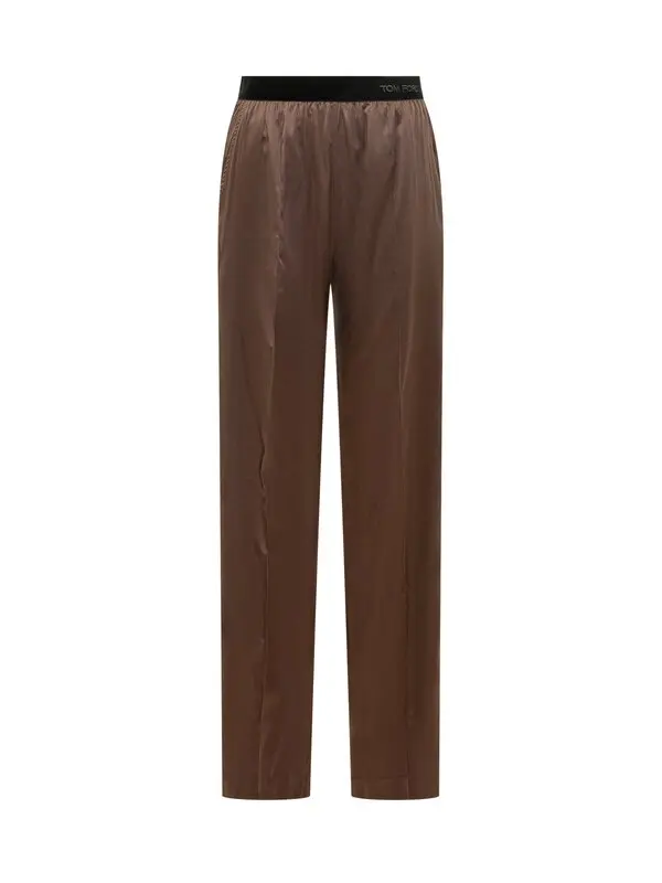 TOM FORD Silk Tailored Trousers - Cinnamon