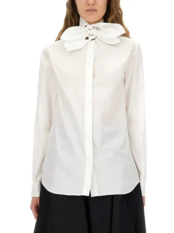 Moschino Cotton Poplin Jacquard Shirt - White