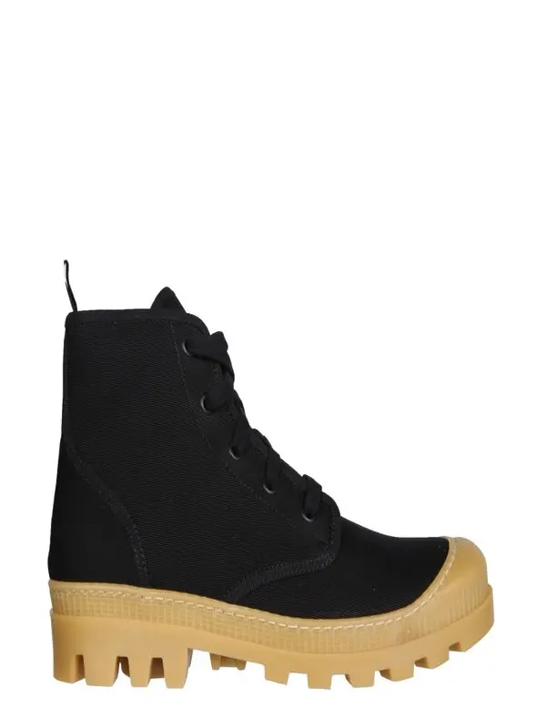 GIA BORGHINI Lace Up Canvas Combat Boots