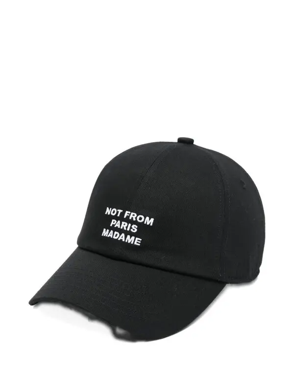 Drole De Monsieur Baseball Cap With Embroidered Detailing - Nero