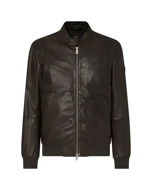 Peuterey Leather Zip-up Jacket - Torba