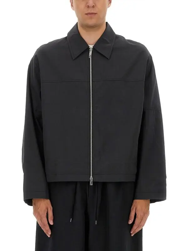 Studio Nicholson Zip Through Jacket In Cotton - Grey