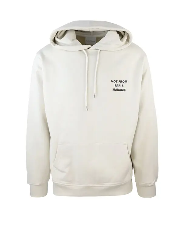 Drole De Monsieur Pullover Hoodie With Graphic Print - Mastic