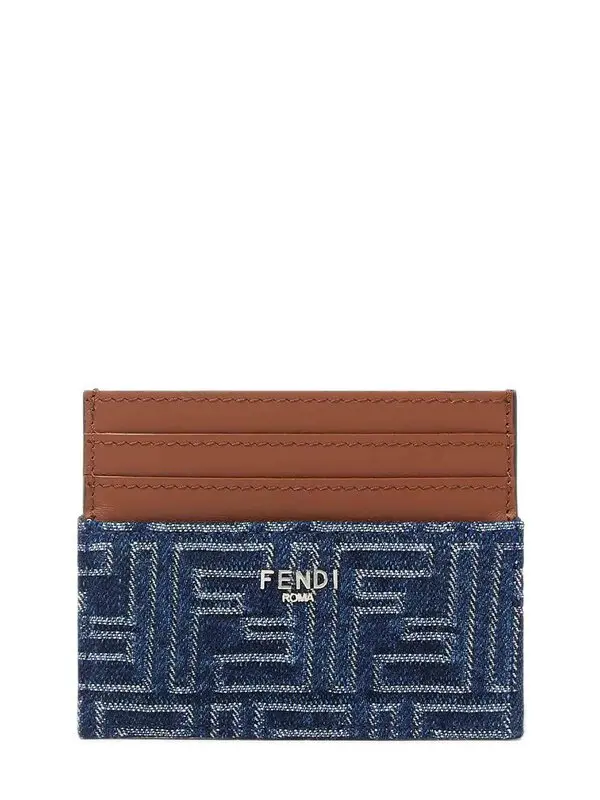 Fendi Mini Card Holder With 6 Slots And Central Pocket 10x8 Cm