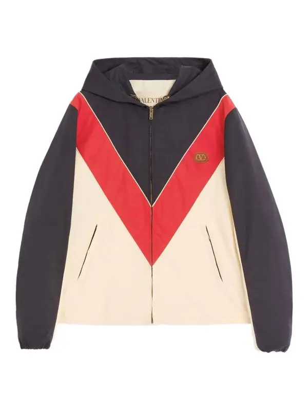 Valentino Garavani Color Block Zip-up Jacket - Navy