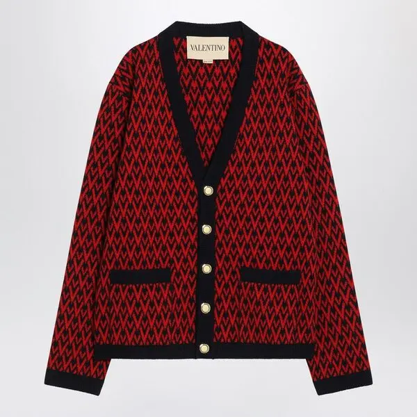 Valentino Garavani Virgin Wool Jacquard Cardigan