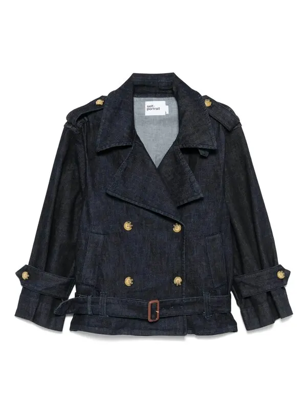 SELF-PORTRAIT Oversized Belted Cotton Blend Jacket