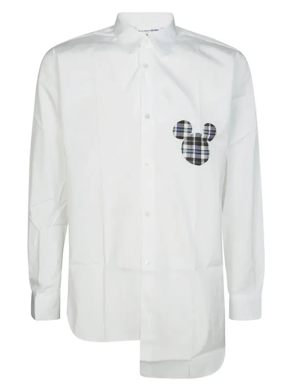 Comme Des Garçons Asymmetrical Hem Checkered Print Shirt X Be@rbrick
