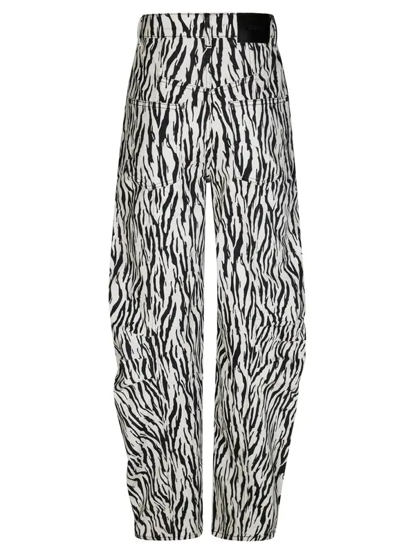 ROTATE BY BIRGER CHRISTENSEN Stylish Printed Twill Cargo Pants For - Beige