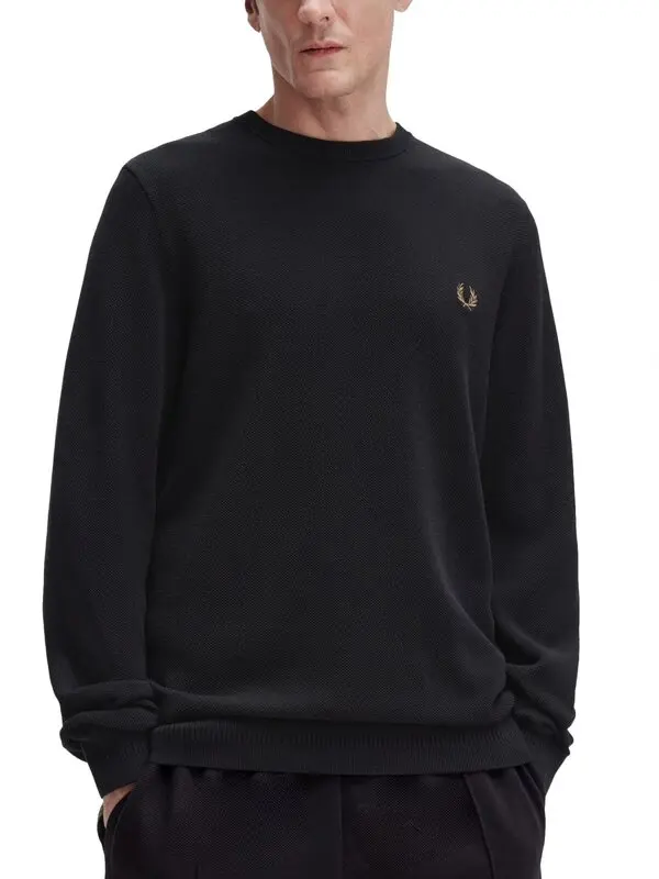 Fred Perry Textured Crewneck Sweatshirt - Black