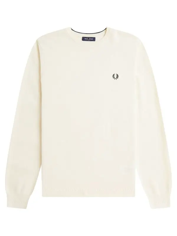 Fred Perry Classic Logo Crew Neck Sweater - Ivory