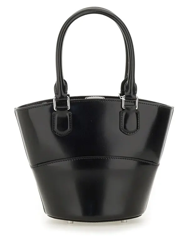 SELF-PORTRAIT Leather Handbag With Charm - Black