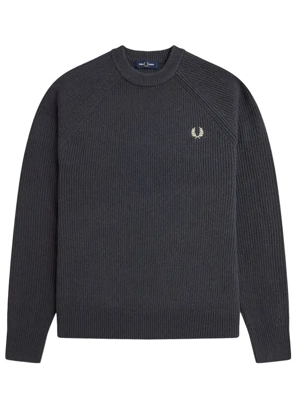Fred Perry Crew Neck Ribbed Wool Sweater