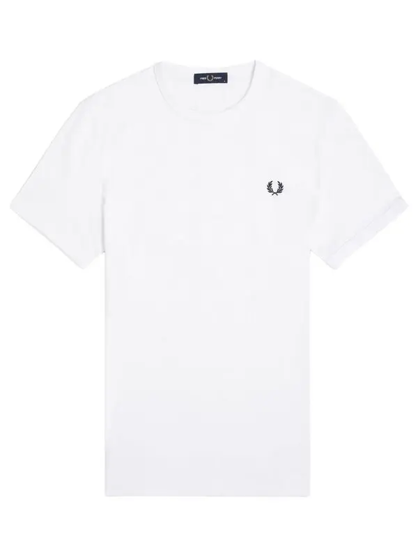 Fred Perry Crew Neck T-shirt With Embroidered Logo - White