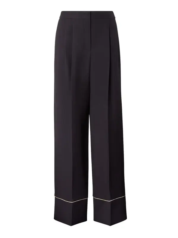 Fendi Wool And Silk Tailored Trousers - Black