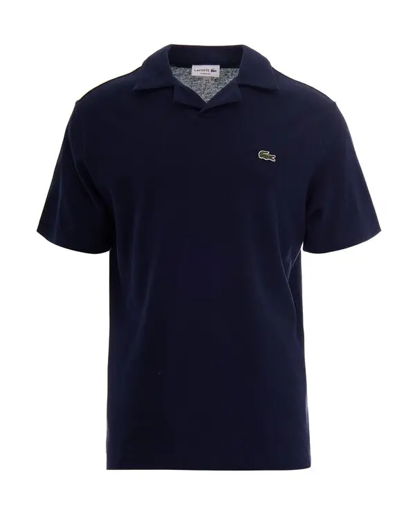 Lacoste Classic T-shirt With Linen Blend - Navy Blue