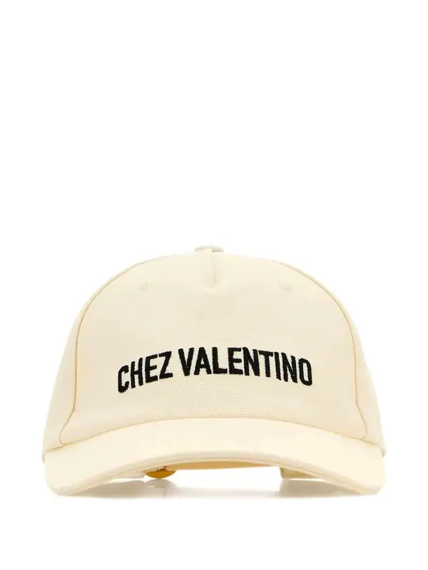 Valentino Garavani Adjustable Strap Embroidered Hat - White