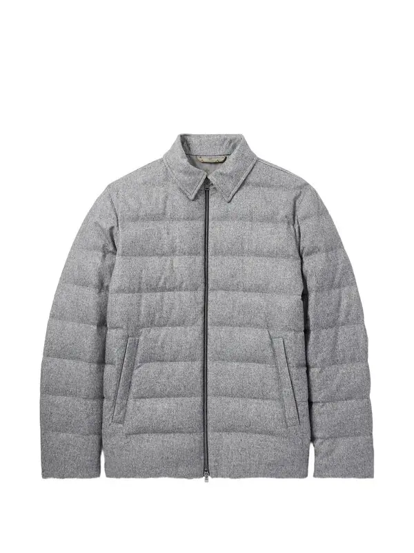 Herno Short Puffer Jacket With Zip-up And Stand Collar - Grigio