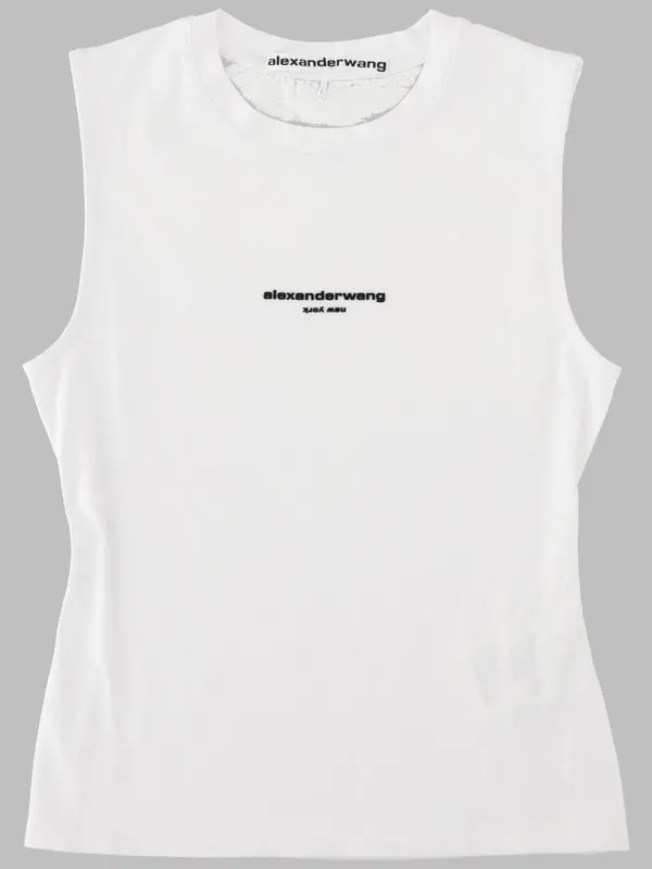 Alexander Wang Essential Crewneck Long Sleeve Top - White
