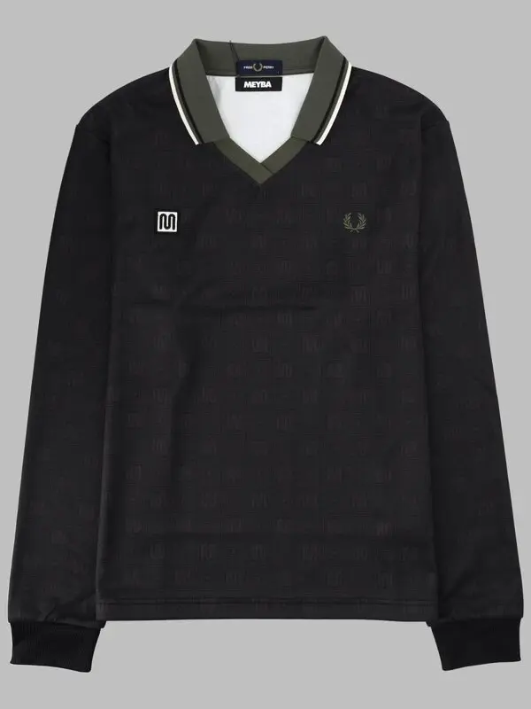 Fred Perry Long Sleeve Jacquard Rugby Polo Shirt