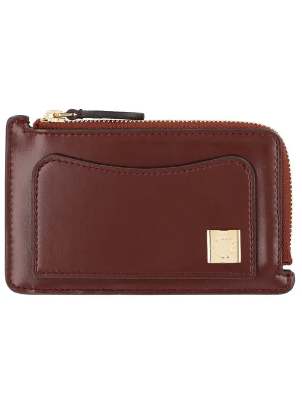 Stella McCartney Zip Card Holder Wallet - Bordeaux
