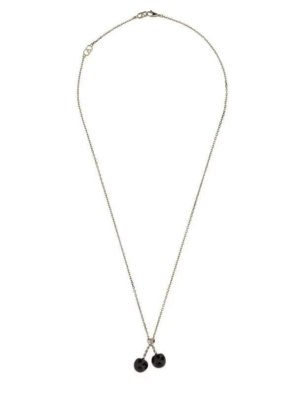 Valentino Garavani Chez Necklace In Metal And Enamel - Black