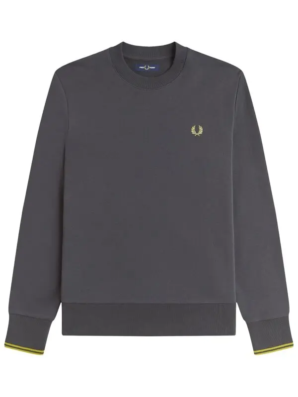 Fred Perry Crewneck Cotton Sweatshirt - Charcoal