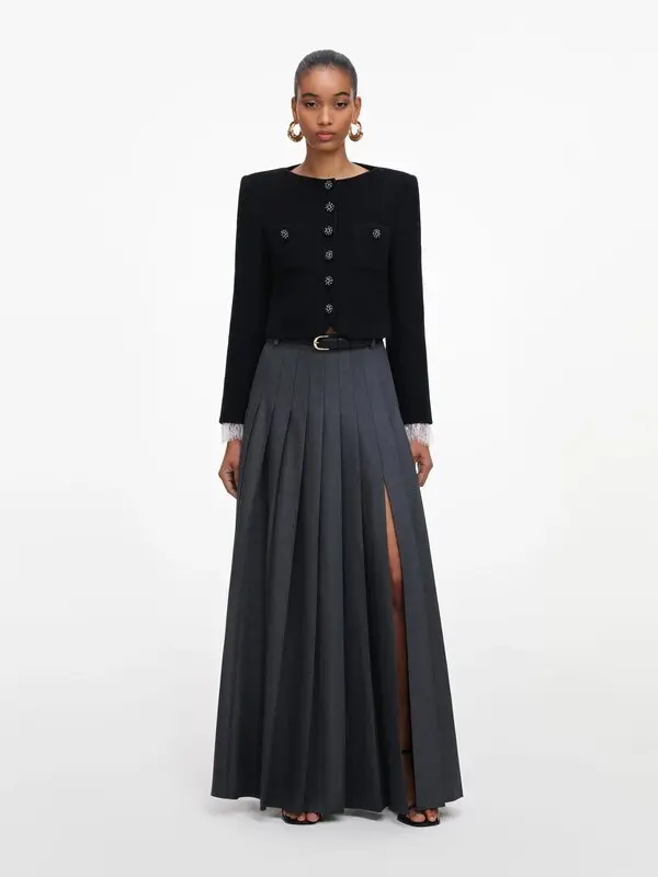 SELF-PORTRAIT Elegant Removable Belted Mini Skirt With Split Design Size