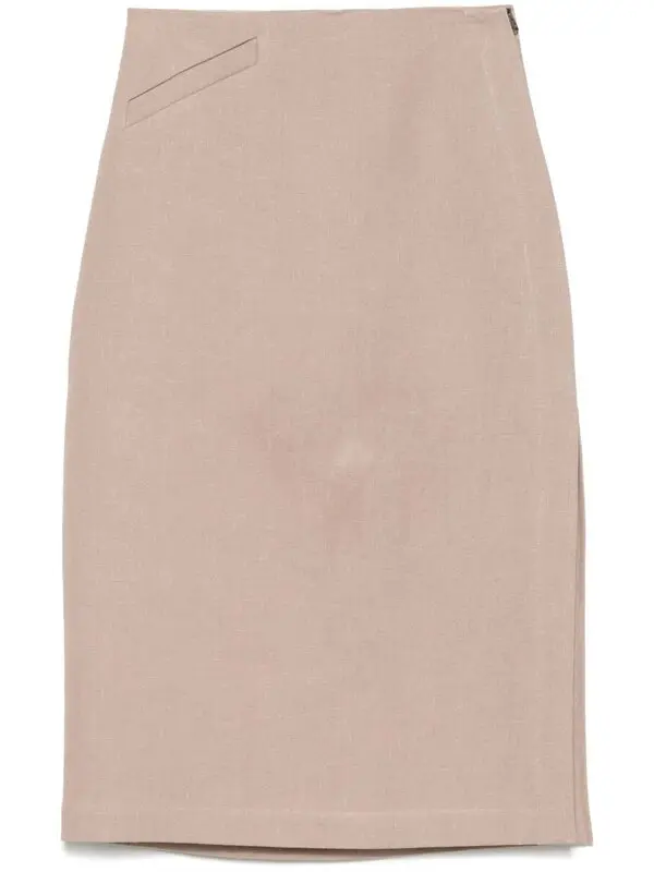 Fendi Waxed Linen Skirt - Beige