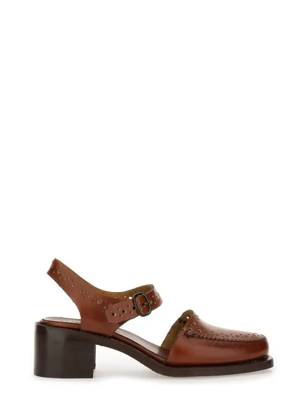 Hereu Leather Buckled Sandals With Perforated Detailing