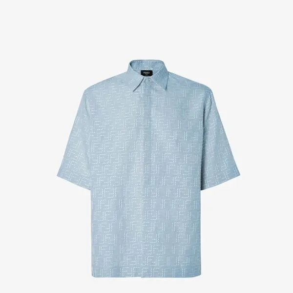 Fendi Linen Shirt With Ff Pattern For - Anise
