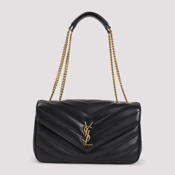 Saint Laurent Loulou Medium In Matelassé Lambskin - Black