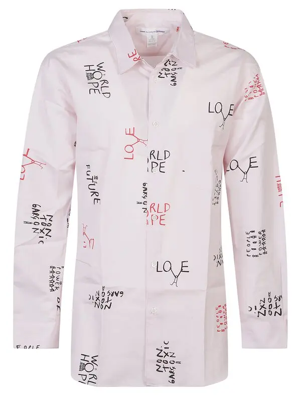 Comme Des Garçons Graphic Print Button-up Shirt