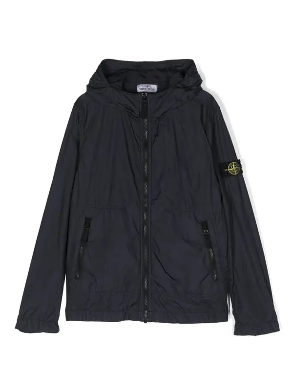 Stone Island Hooded Zip-up Jacket - Blue