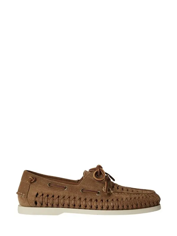 Ralph Lauren Woven Leather Flat Shoes - Brown