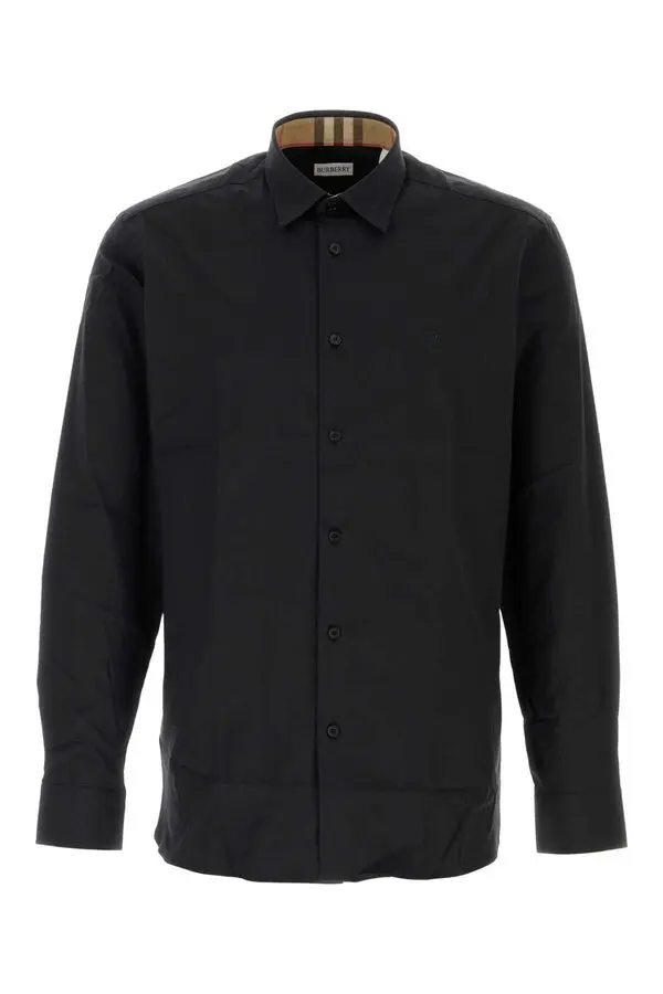 Burberry Slim Fit Stretch Cotton Shirt - Black