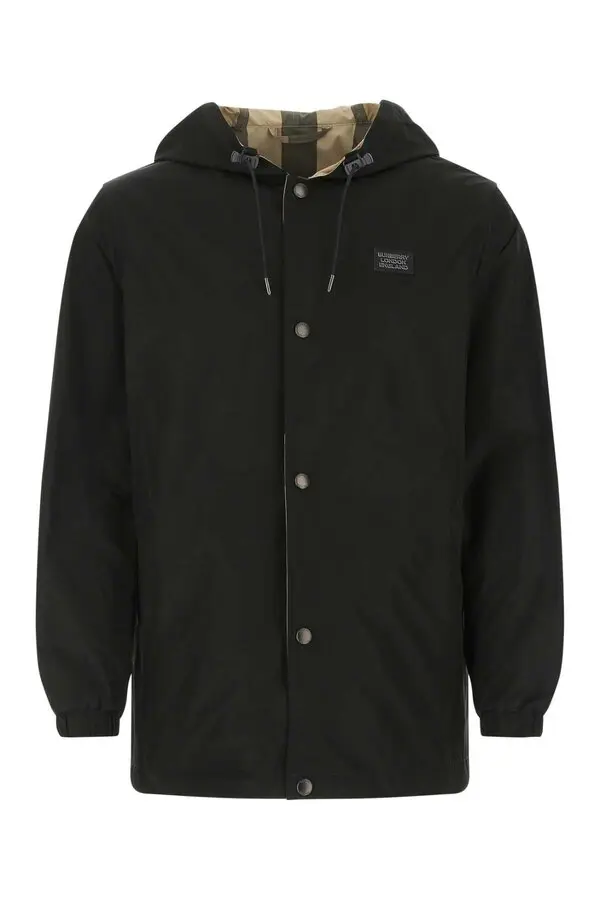 Burberry Reversible Check Hooded Jacket - Black
