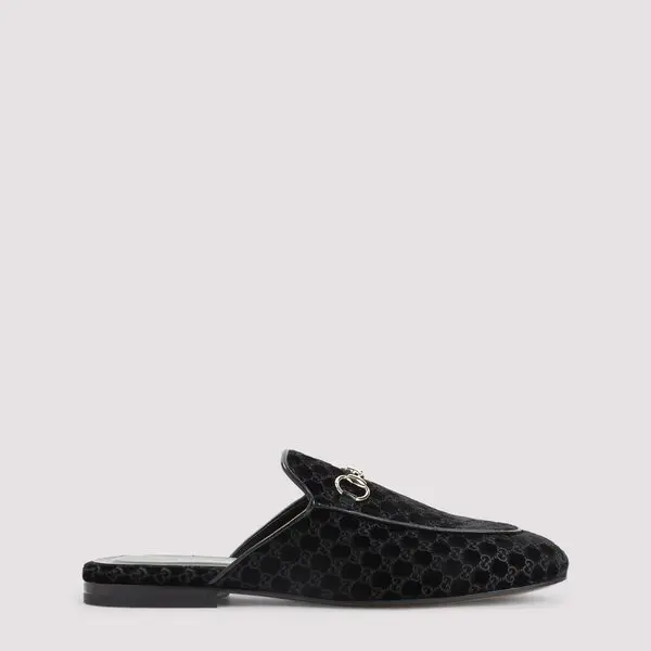 Gucci Horsebit Velvet Mules - Black