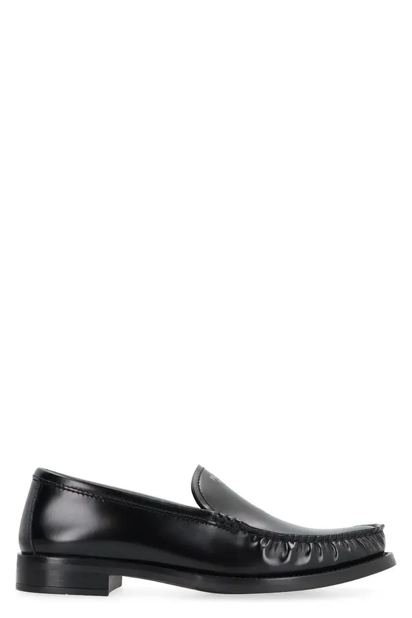 Prada Brushed Leather Lug Sole Loafers - Black