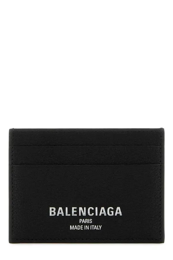 Balenciaga Mini Leather Card Holder - Black