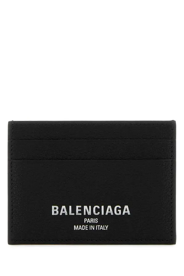 Balenciaga Mini Leather Card Holder - Black