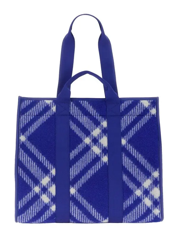 Burberry Check-pattern Shopper Tote Bag - Blue