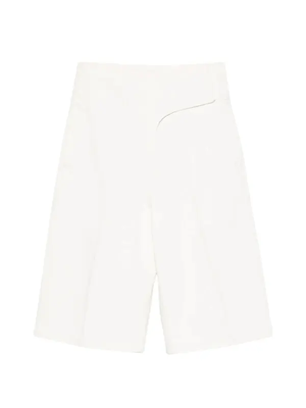 AMI Paris High-waisted Paneled Bermuda Shorts - White