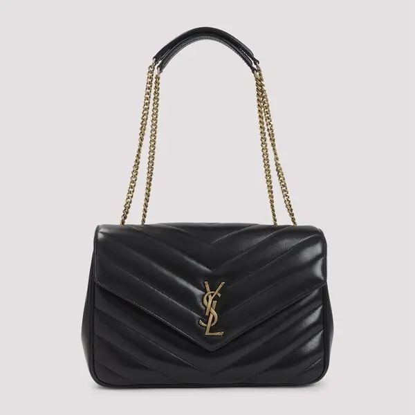 Saint Laurent Loulou Large In Matelassé Lambskin - Black