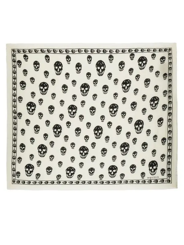 Alexander McQueen Skull Silk Scarf - Ivory