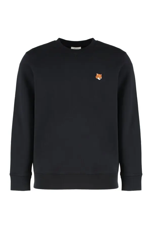Maison Kitsuné Fox Head Crewneck Sweatshirt - Black